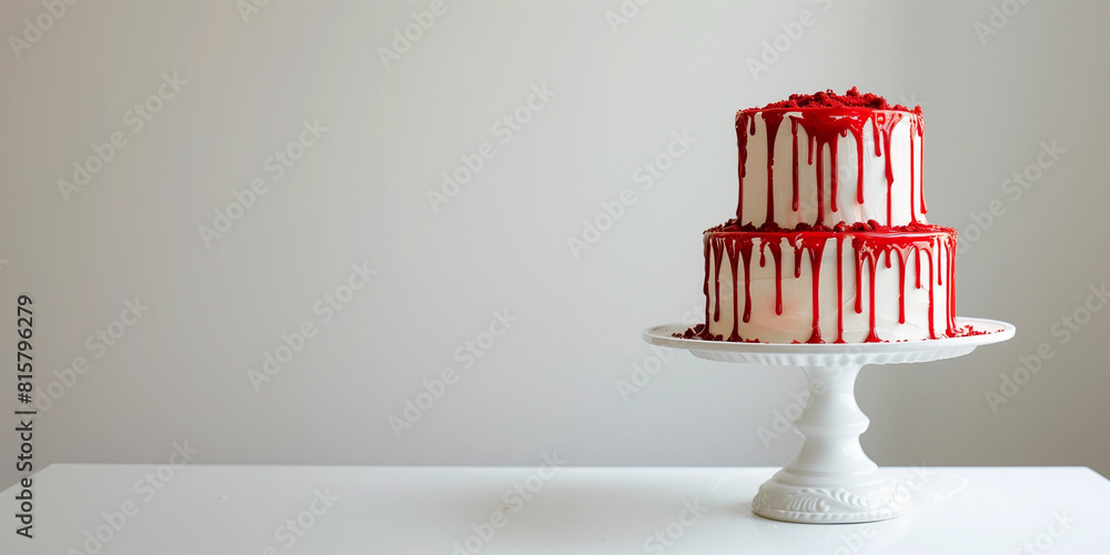 Delicious 2 layer buttercream cake with faux fake red liquid blood ...