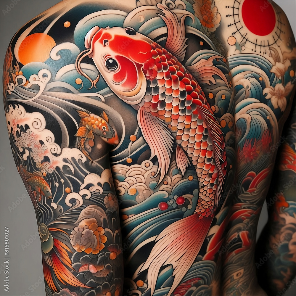 Vibrant Koi Fish Tattoo Designs A Symbol of Perseverance and ...