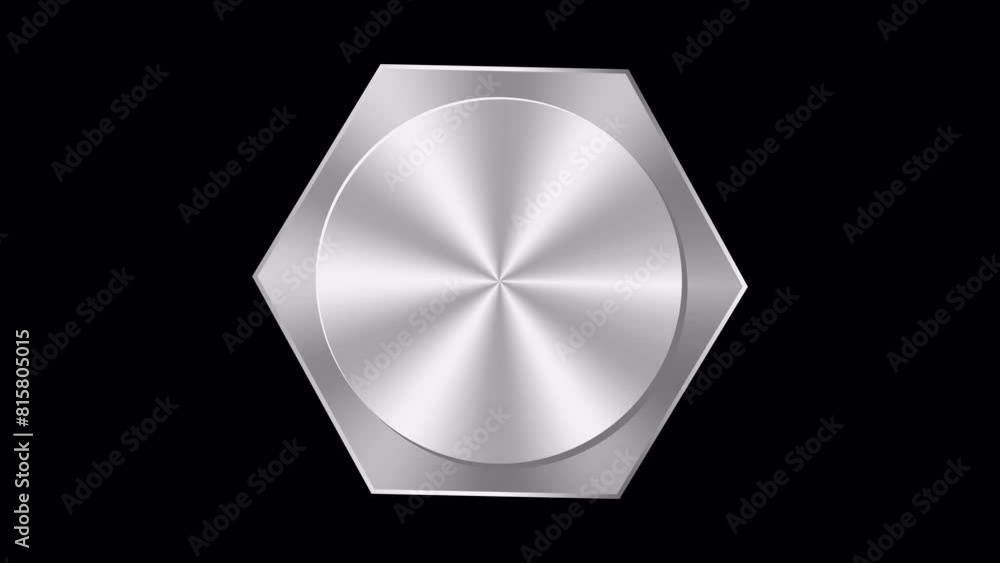 Rotating bolt animation. Metal bolt head. Construction hardware. Tool ...