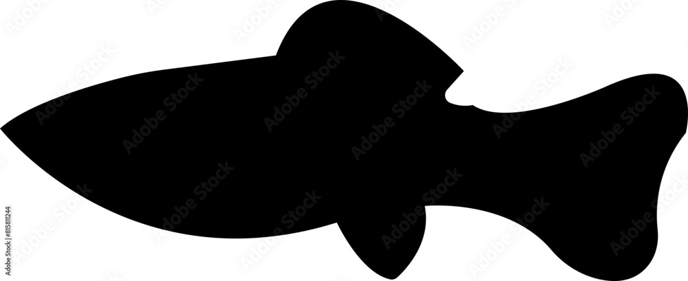 fish icons showing aquatic animals with various fins, scales, tails and ...