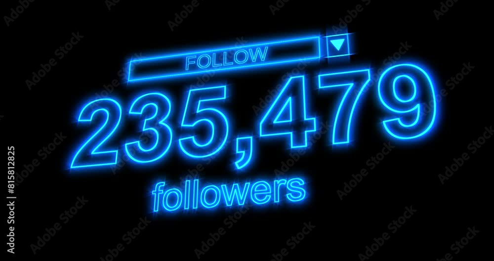 Neon 3D Social media notification follower and friend requests ...