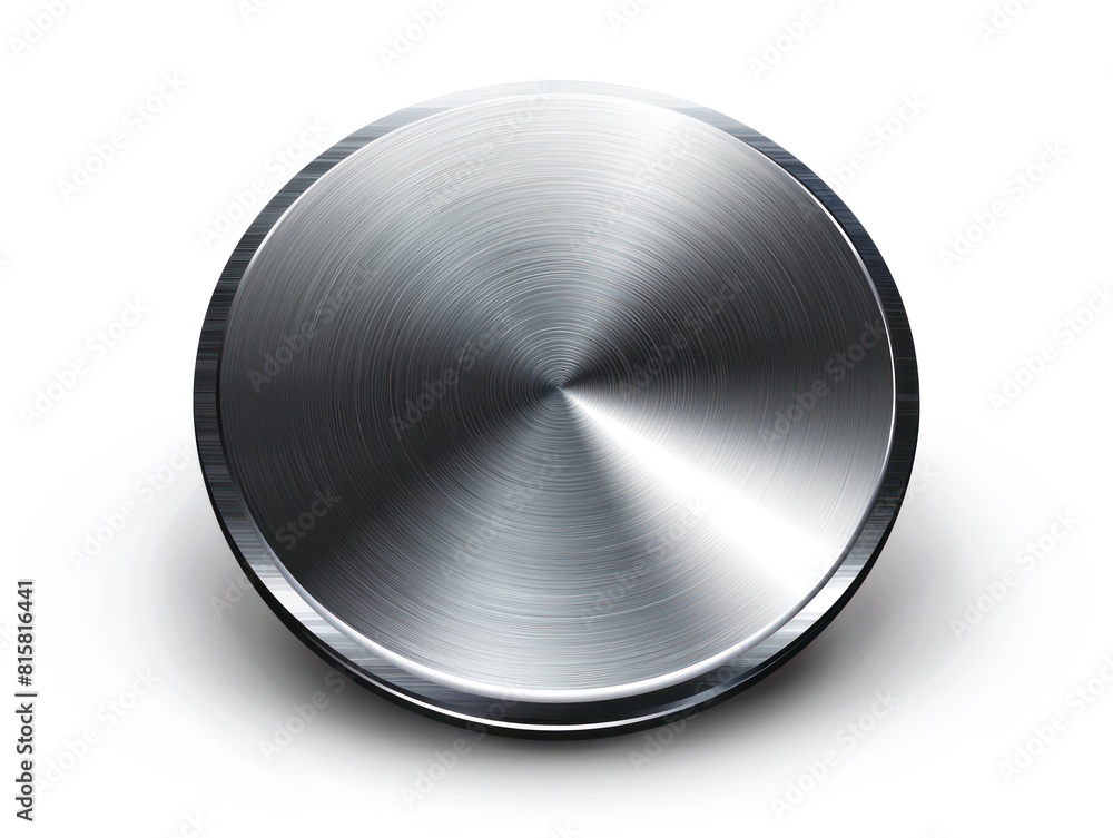 round metal texture icon, dark black gradient, white background Stock ...