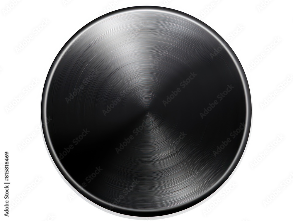 round metal texture icon, dark black gradient, white background Stock ...