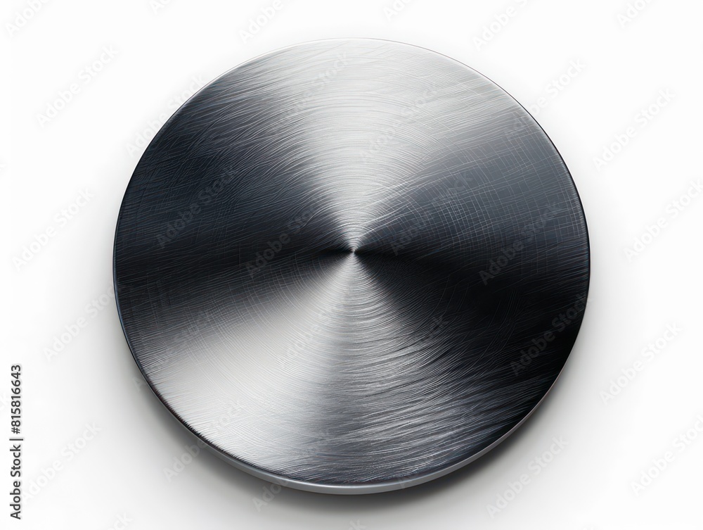 round metal texture icon, dark black gradient, white background Stock ...