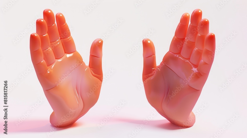 Isolated 3D render hands clapping with sound effect. Applause palms ...