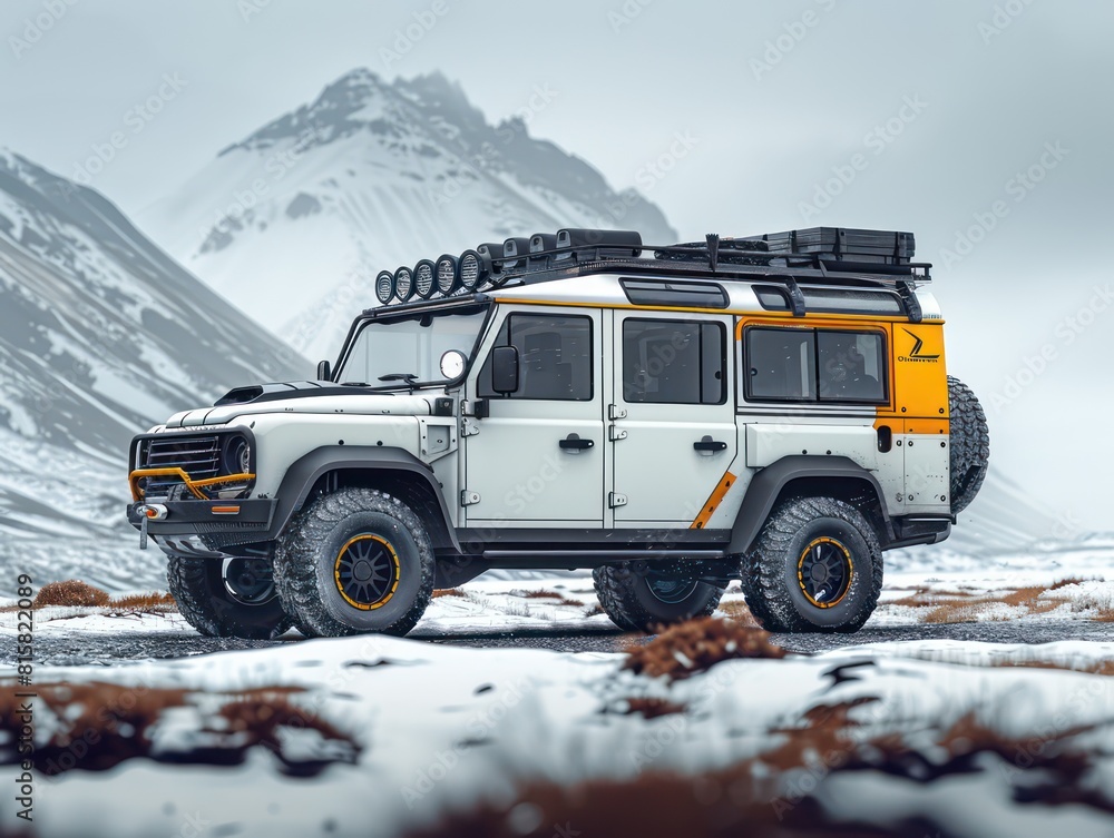 offroad adventure vehicle, RV 4x4, larger wheels bodywork with black ...