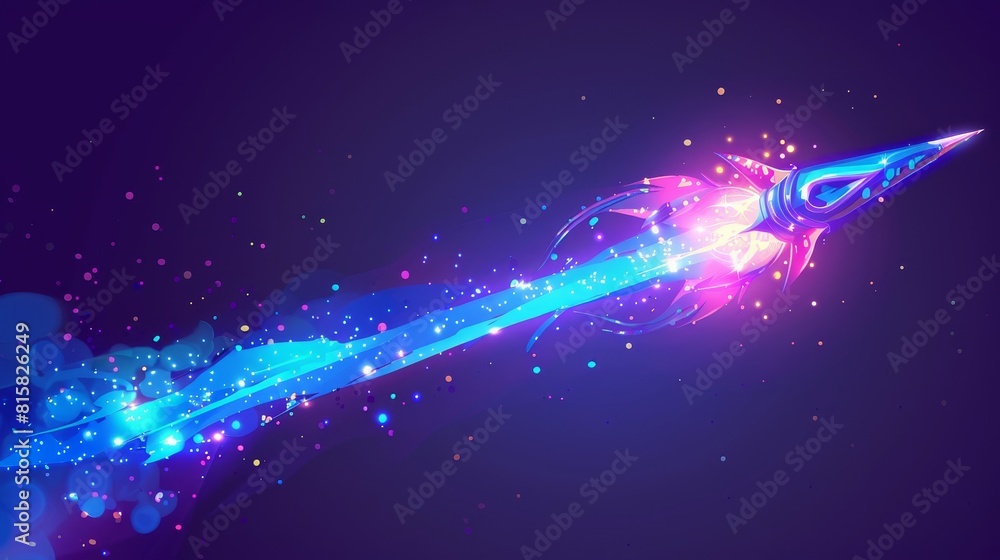 An arrow trail vfx magic spell game effect with rockets or stars ...