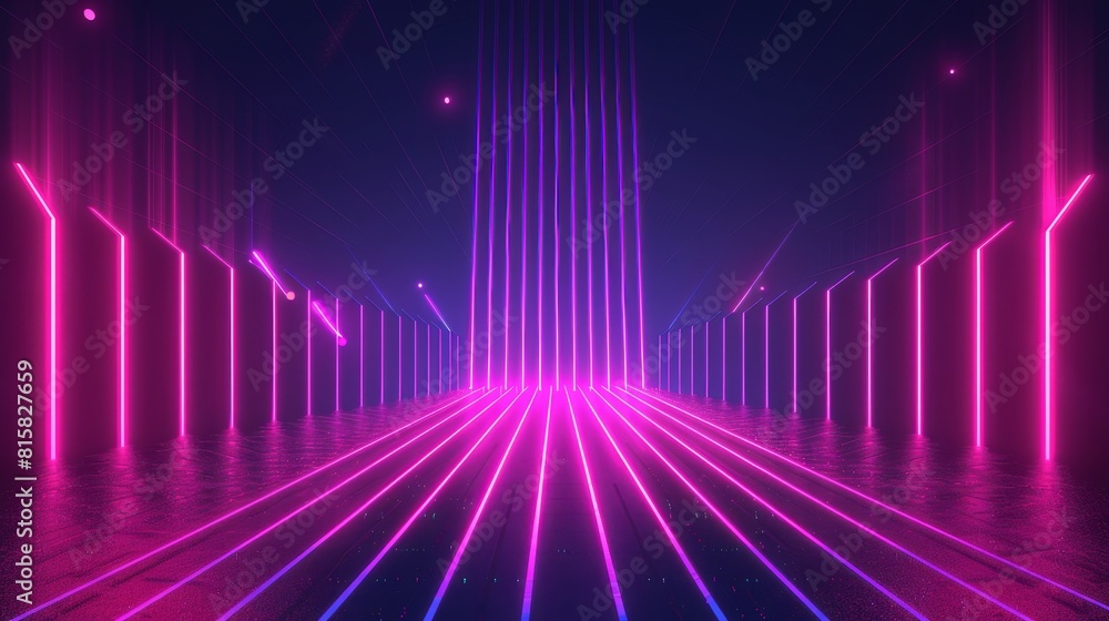 This is a realistic modern illustration of an abstract pink and blue ...