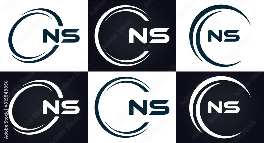NS Letter Logo Design. Initial letters NS logo icon. Abstract letter NS ...