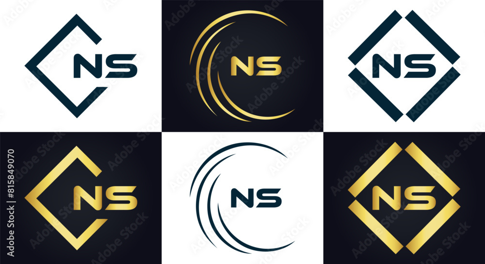 NS Letter Logo Design. Initial letters NS logo icon. Abstract letter NS ...