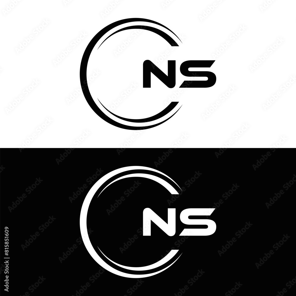 NS Letter Logo Design. Initial letters NS logo icon. Abstract letter NS ...
