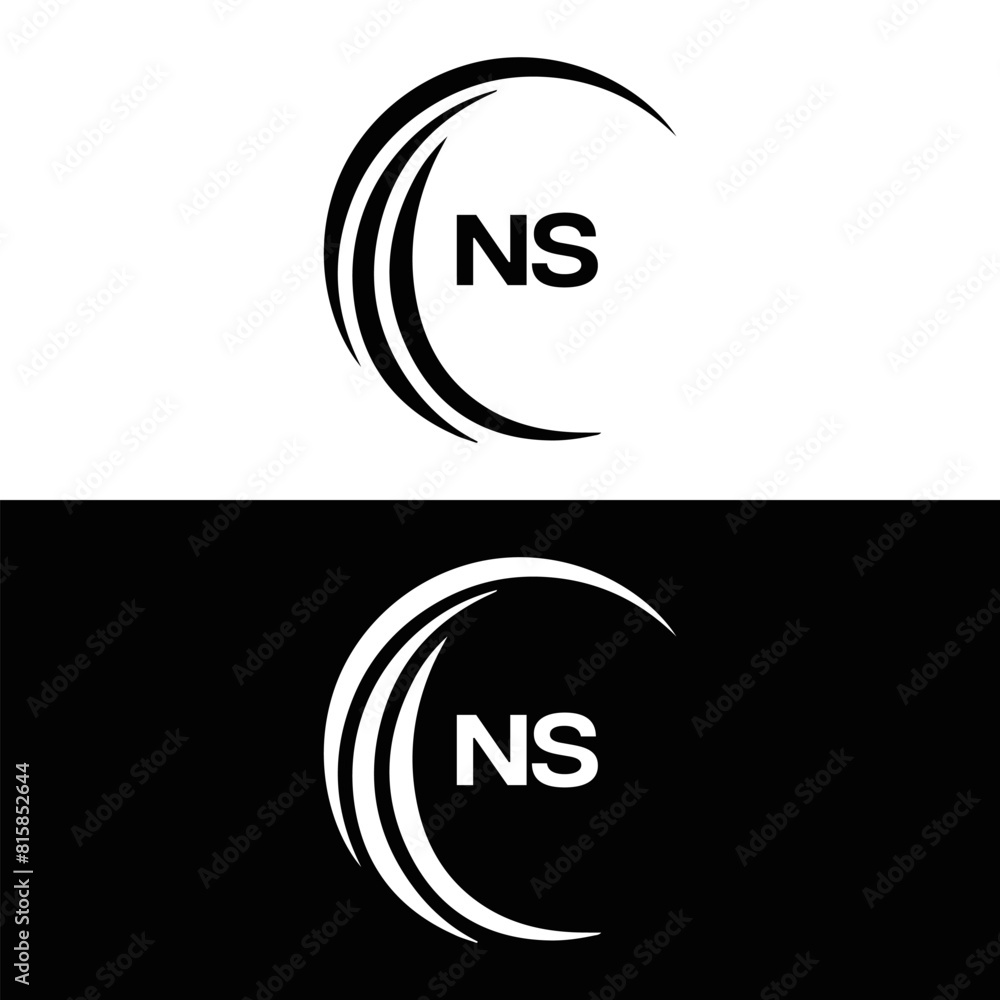 NS Letter Logo Design. Initial letters NS logo icon. Abstract letter NS ...