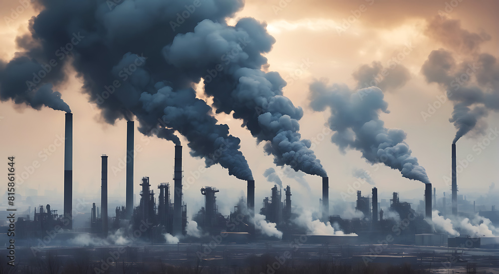 Chemical industries releasing toxic smokes into the air and causing ...
