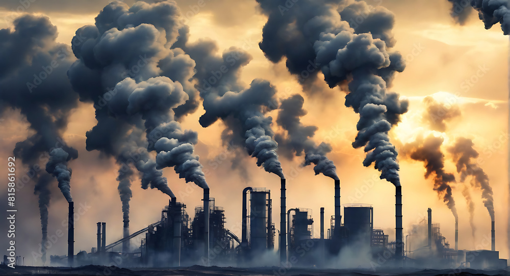 Chemical industries releasing toxic smokes into the air and causing ...