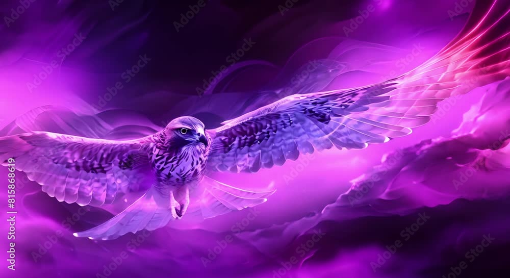 Neon hawk digital wallpaper featuring abstract black background and ...