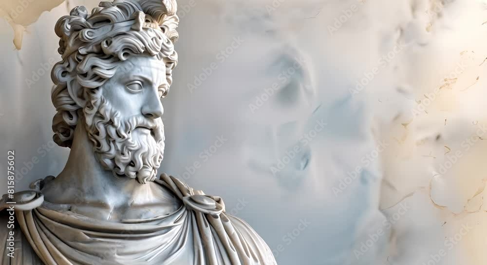 Marble statue of Zeus king of gods in Greek mythology known as Jupiter ...