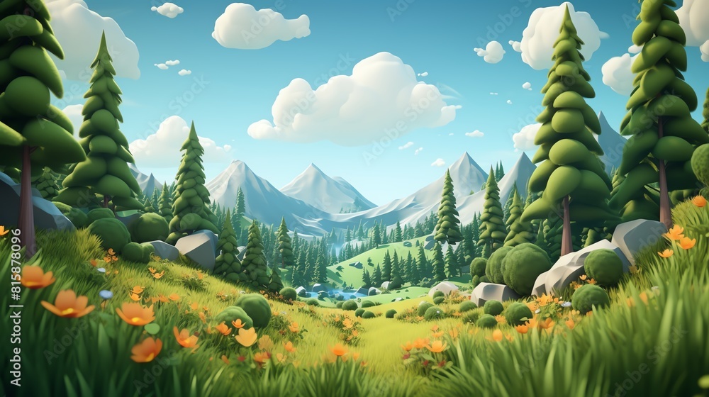 Forest Timelapse Whisper flat design front view nature conservation ...