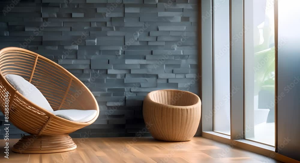 Modern Interior Decor: Contemporary Rattan Seat Design with Wooden ...