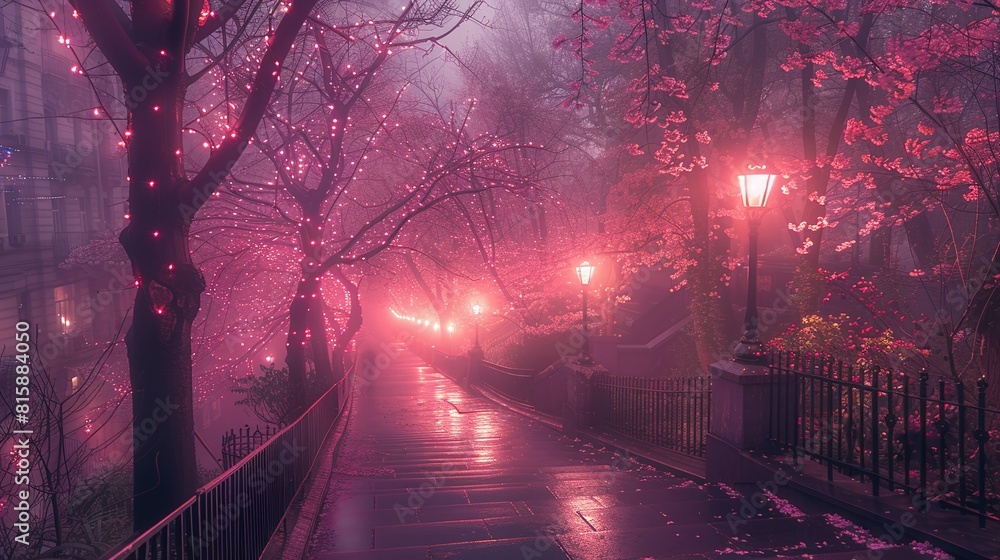 Winter magical landscape with neon glows, background wallpaper, 2024 ...