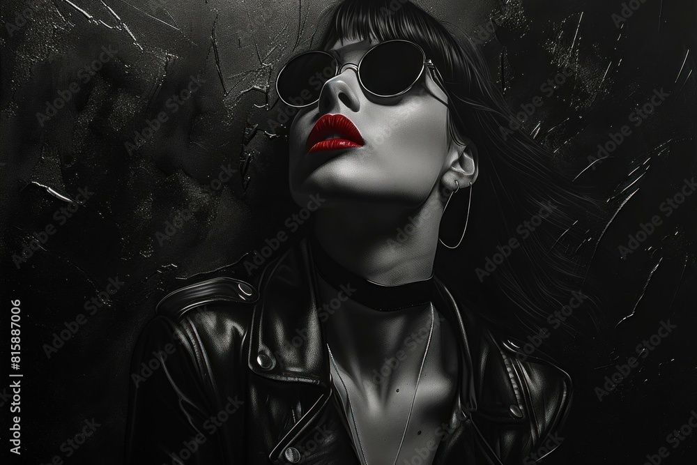 Mysterious Portrait of woman with black straight hair. Glamourous ...