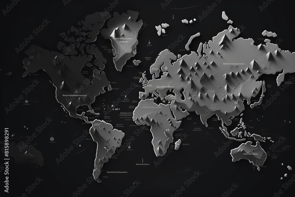 geography map flat design side view exploration theme animation black ...