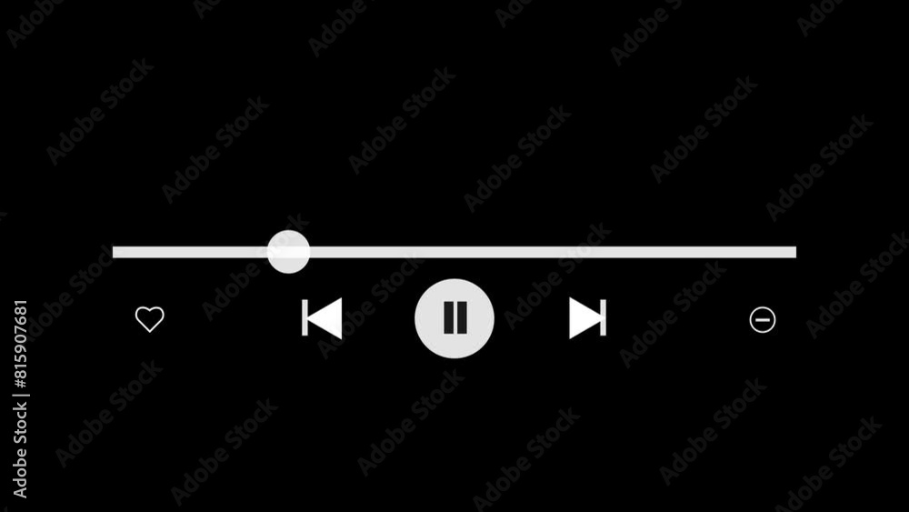 bar animation for video or music player on black background chroma key ...