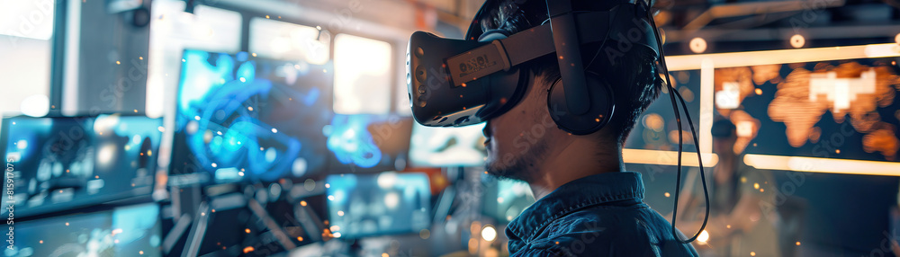 Virtual Reality Development Studio Floor: Showing developers working on ...