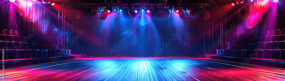 Community Theater Stage Floor: Displaying stage props, lighting rigs ...