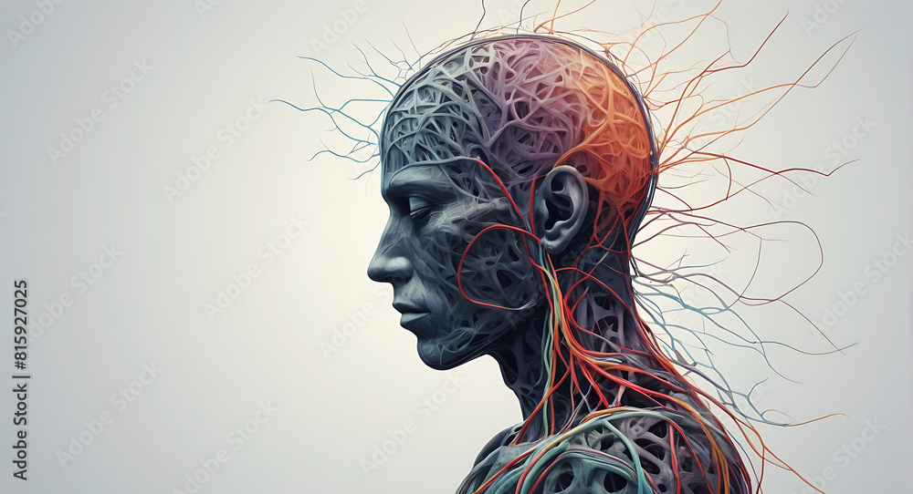 Abstract Image of figure of human being suffering from mental illness ...