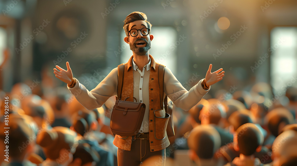 Authentic teacher showcasing positive body language and engaging ...