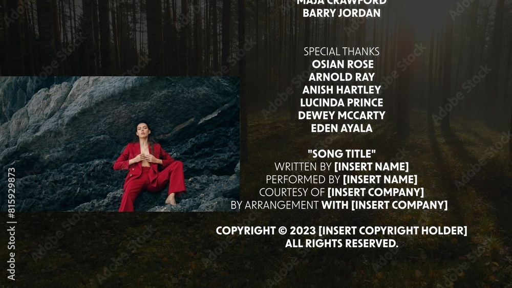 Modern Movie Credits End Title with Actors Stock Template | Adobe Stock