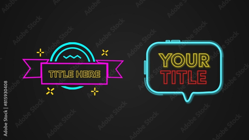 Neon Glowing Sign Lower Thirds Bundle Stock Template | Adobe Stock