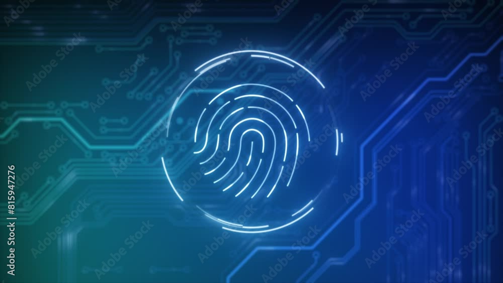 Digital biometric. Security and identify by fingerprint concept ...