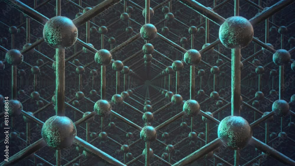 Loopable Graphene Structure Rows Of Carbon Atoms With Particles In ...