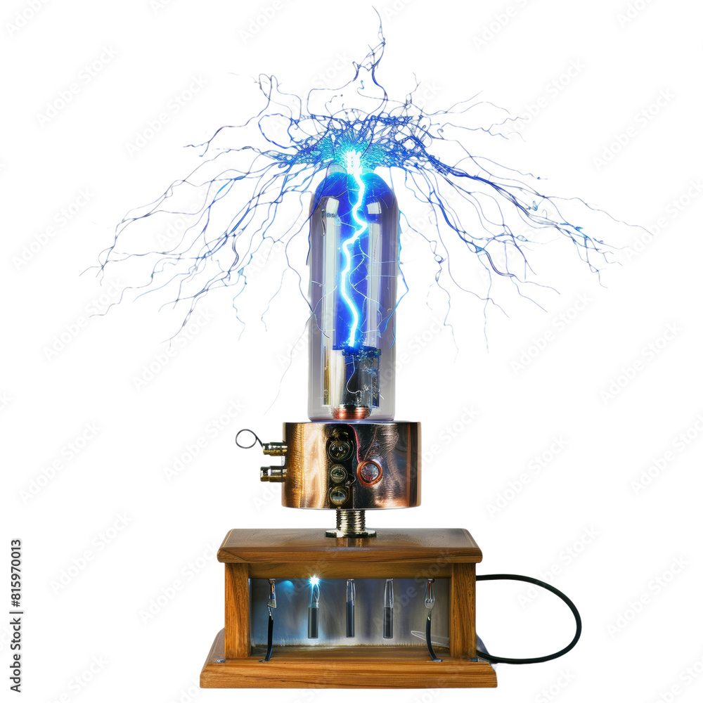 Blue lightning, tesla coil, isolated one Transparent background, PNG ...