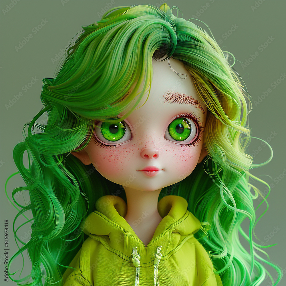 3d Rendered Photos Of Cute Happy Anime Girl With Wavy Hair Hazel Eyes Anime Fashion Portrait