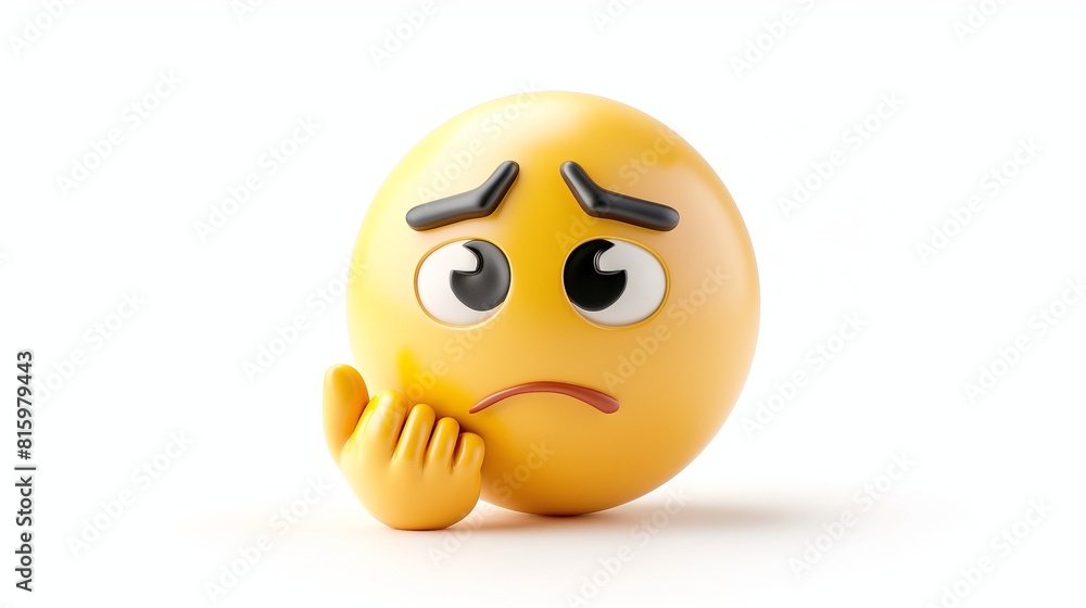 thinking face emoji with a raised eyebrow, symbolizing contemplation or ...