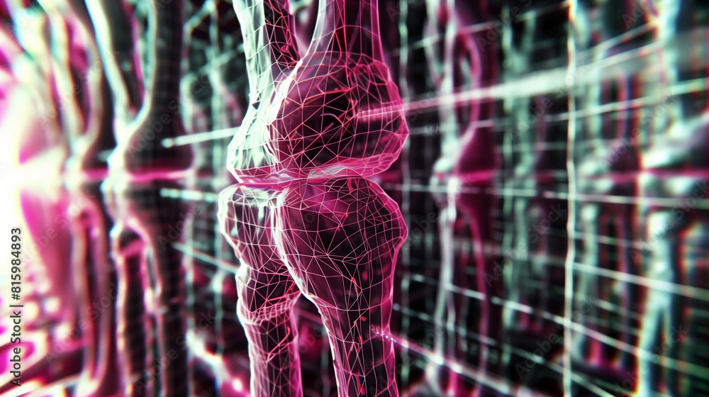 Detailed 3D X-Ray Rendering of Human Knee Joint Anatomy with Bones and ...