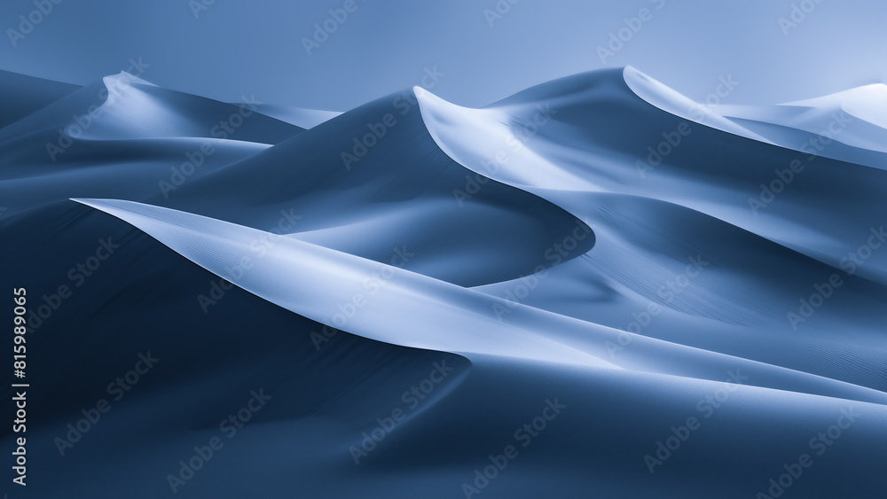 Serene Blue Sand Dunes Under Moonlight, Abstract Landscape Photography ...