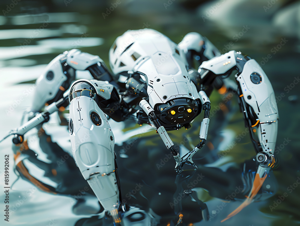 Explore a worms-eye view of futuristic technologies merging seamlessly ...