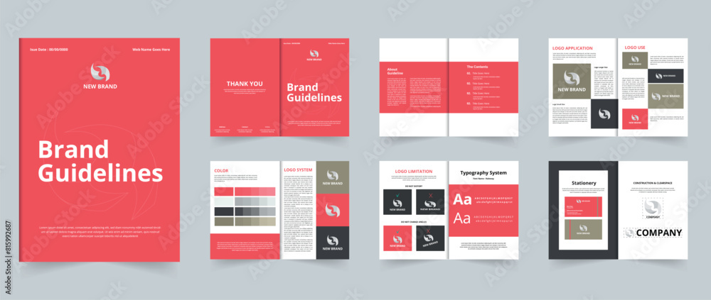 Poster Brand Guidelines Template or Brand Identity presentation or logo ...