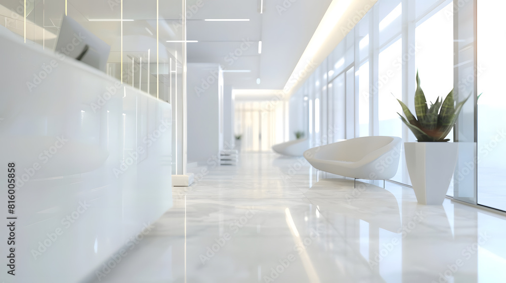 Blurred hotel or office building lobby blur background interior view ...