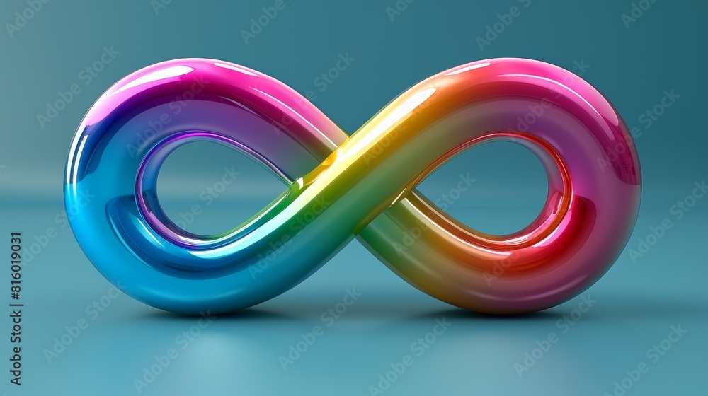 World Autism Awareness Day background. Rainbow-colored infinity on a ...