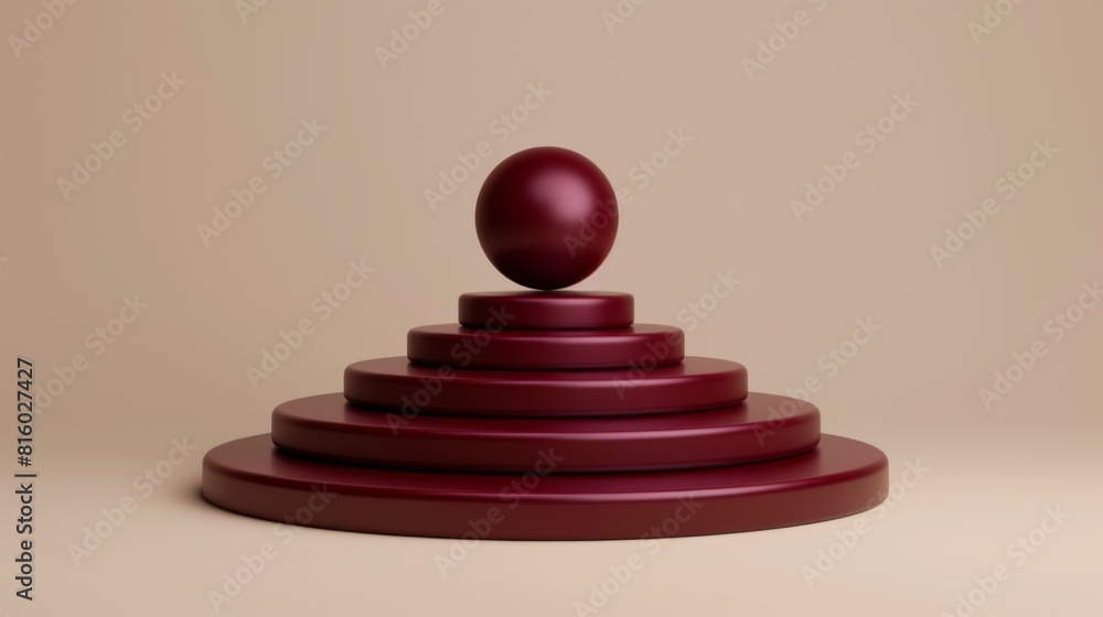 A minimalist composition featuring a series of stacked circular ...