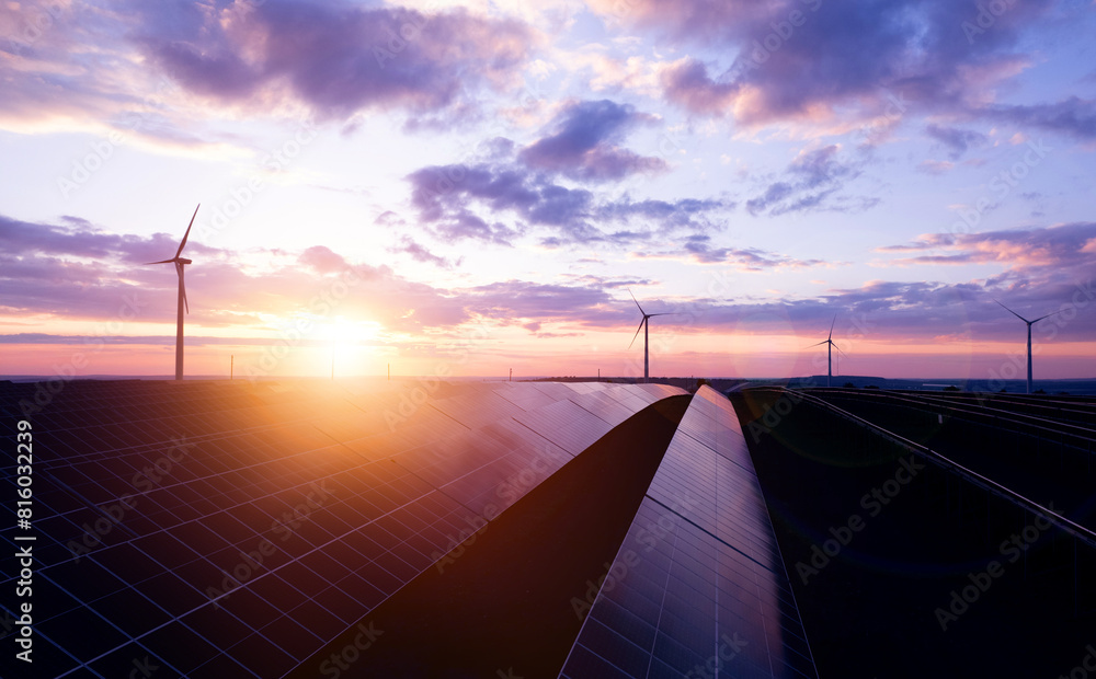 Solar panel generating green energy.Green energy reduce carbon ...