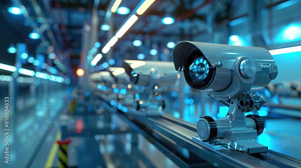 Quality control station with AI cameras in side view AI cameras ...