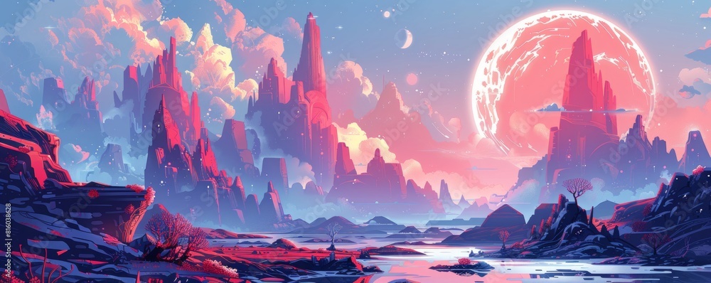 An alien landscape of towering spires and strange geometries, where ...