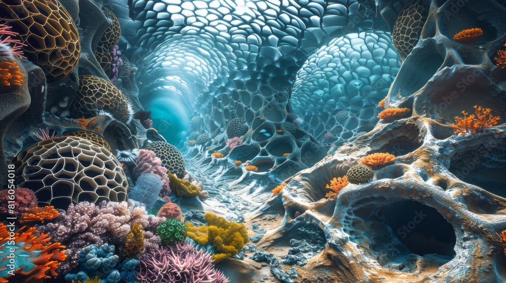 3d Biomorphic Structures Resembling Coral Reefs in an Alien Ocean Stock ...