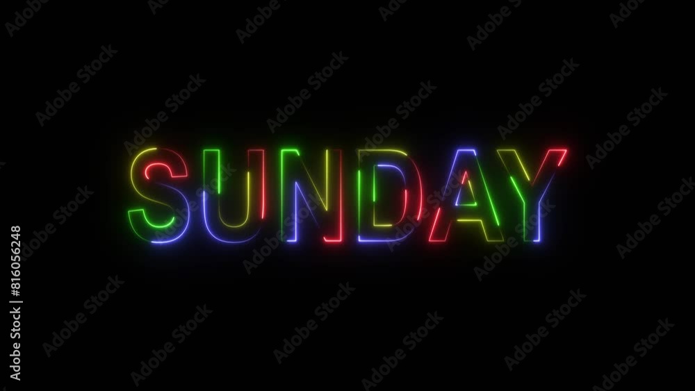 Friday, saturday, sunday. Weekend Text Animation. Neon Glowing ...