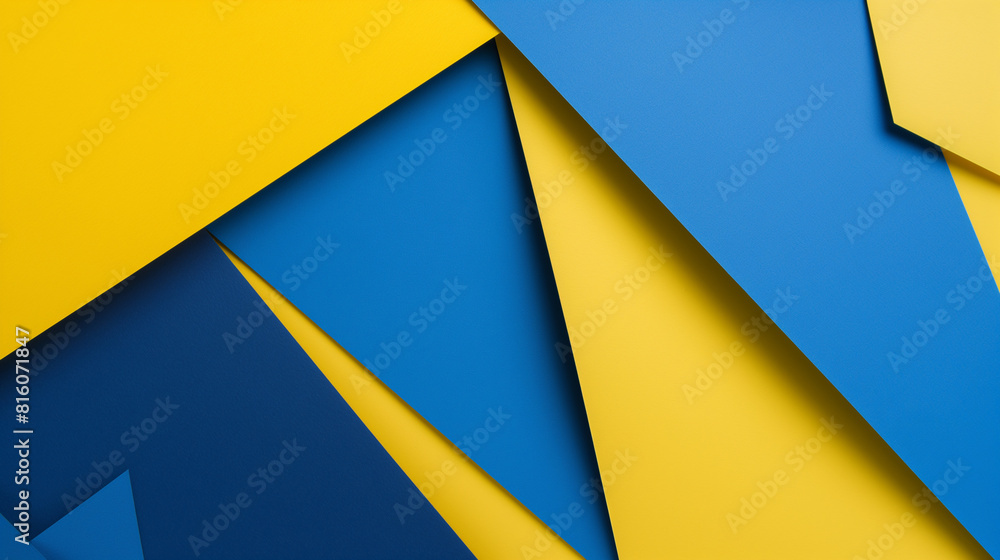 Fundo abstrato de composição de geometria de papel de cor azul e ...